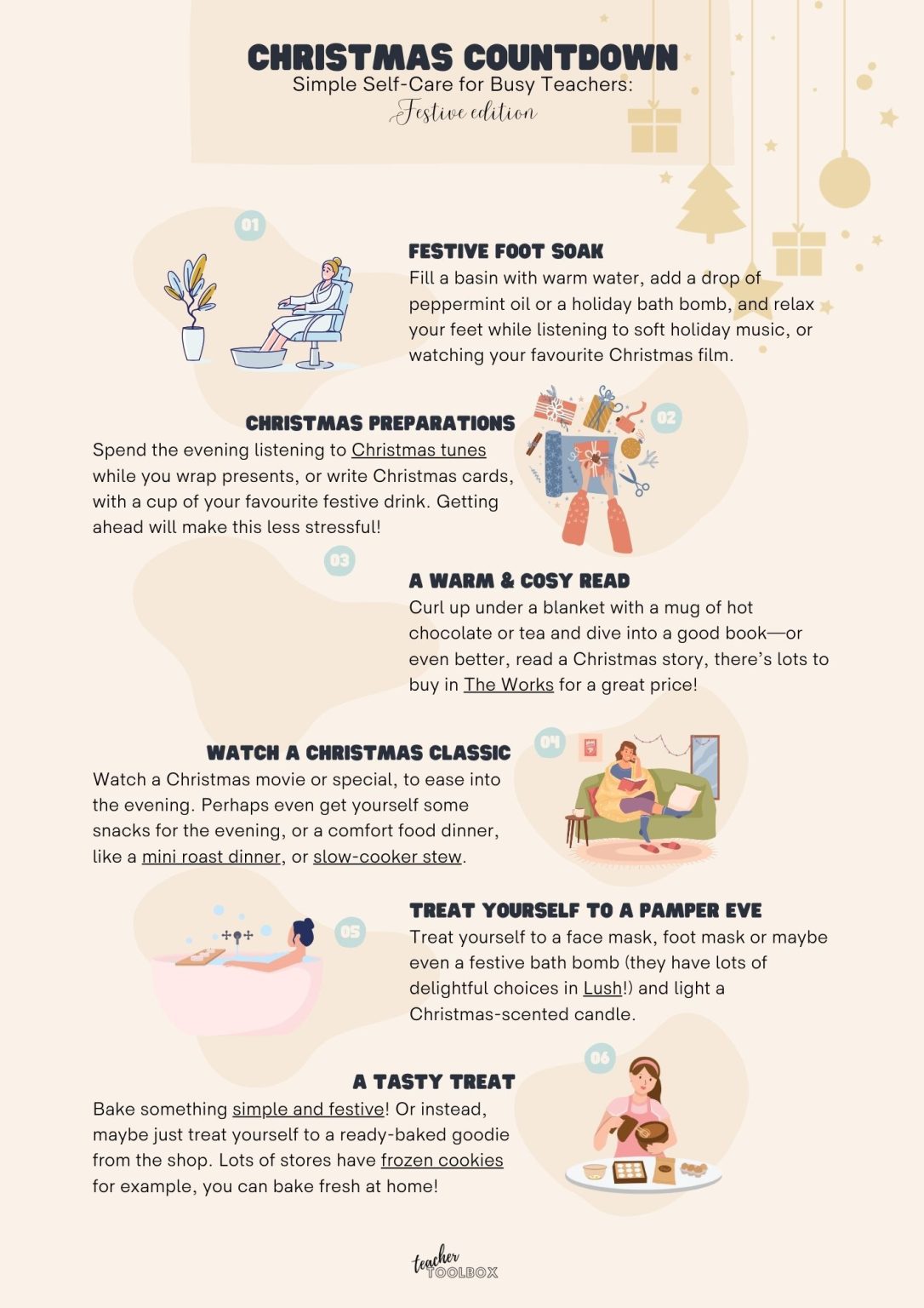 Festive Freebies: Christmas Countdown Self-Care Guide - Teacher Toolbox